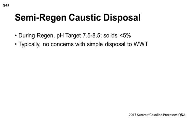 Question 18: In a fixed-bed reformer regeneration, caustic is used to ...