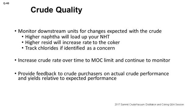 Question 40: What crude properties and process conditions are you ...