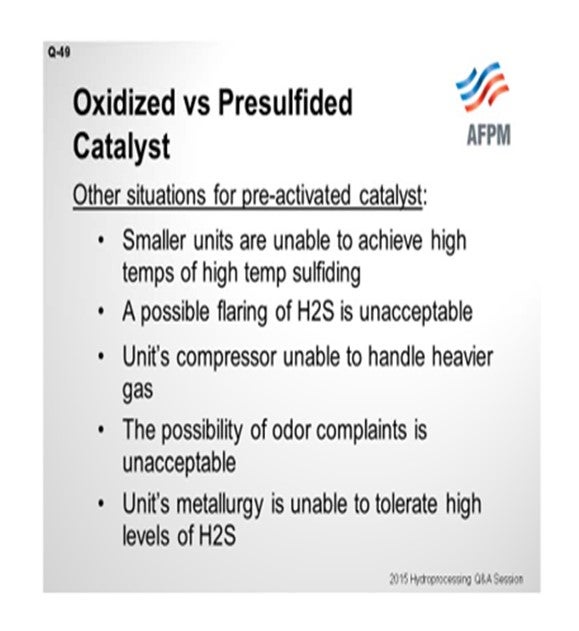Question 49: Each hydroprocessing unit has an optimum strategy for full ...