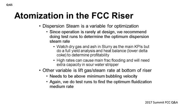 Question 65: What variables impact feedstock atomization in the FCC ...