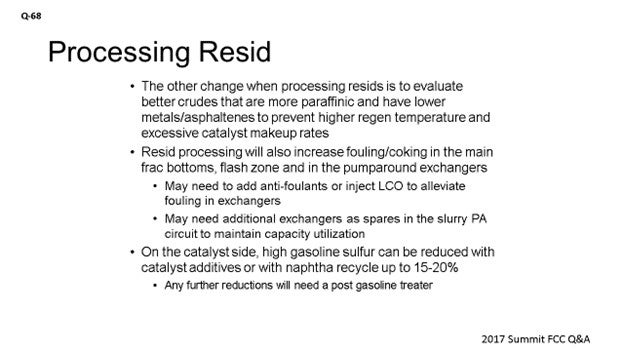 Question 68: What process and catalyst changes would you recommend for ...