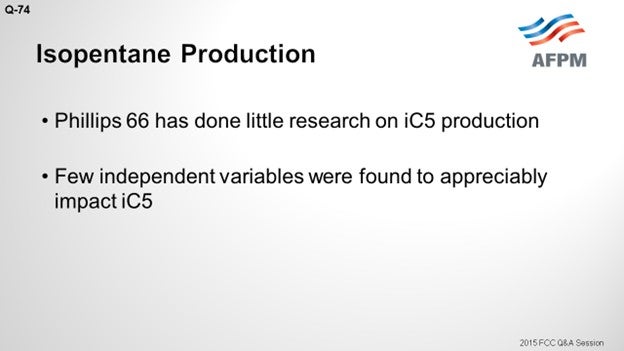 Question 74: For a unit targeting low vapor pressure gasoline, which ...
