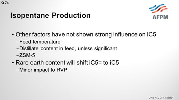 Question 74: For a unit targeting low vapor pressure gasoline, which ...